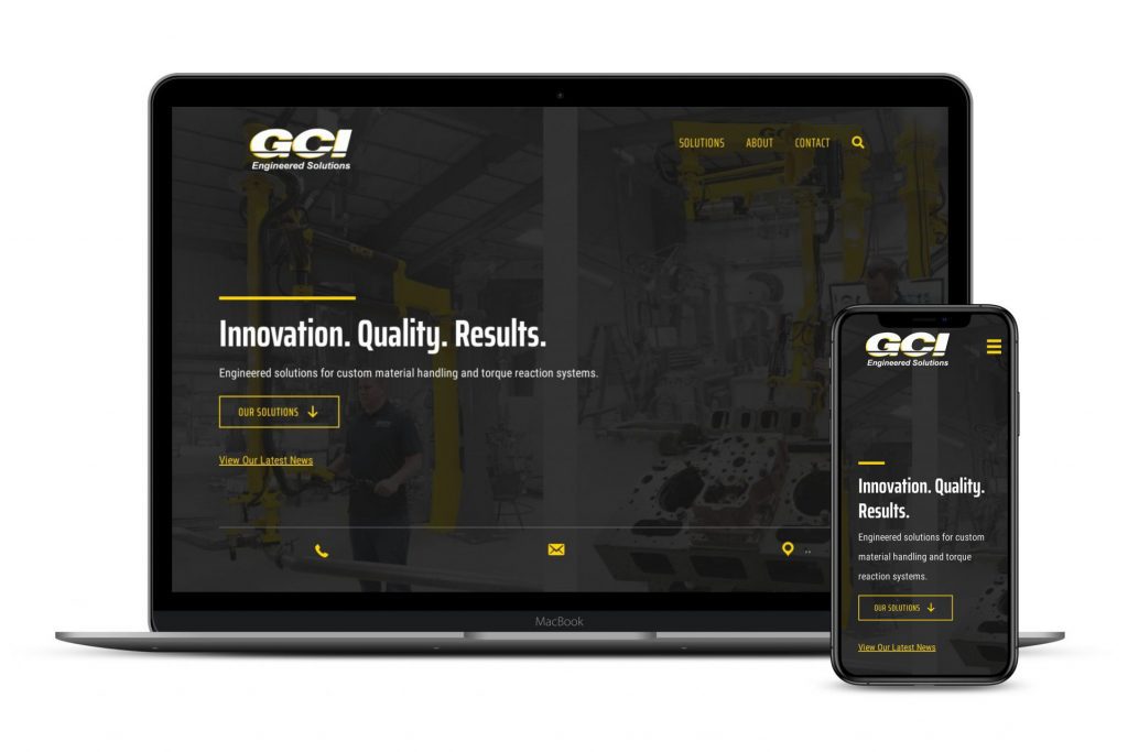 Website case study for GCI Engineered Solutions - CYBERsprout