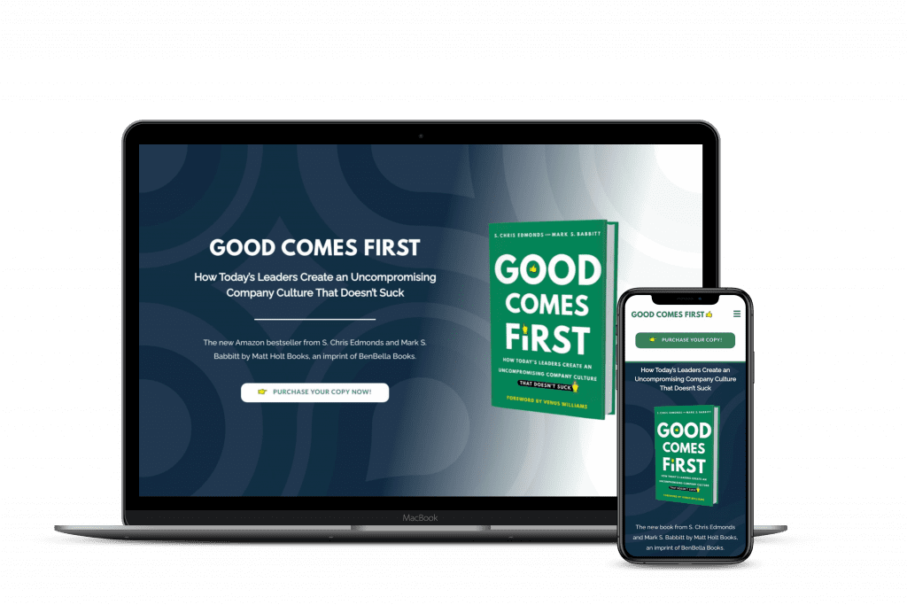 Website case study for Good Comes First - CYBERsprout