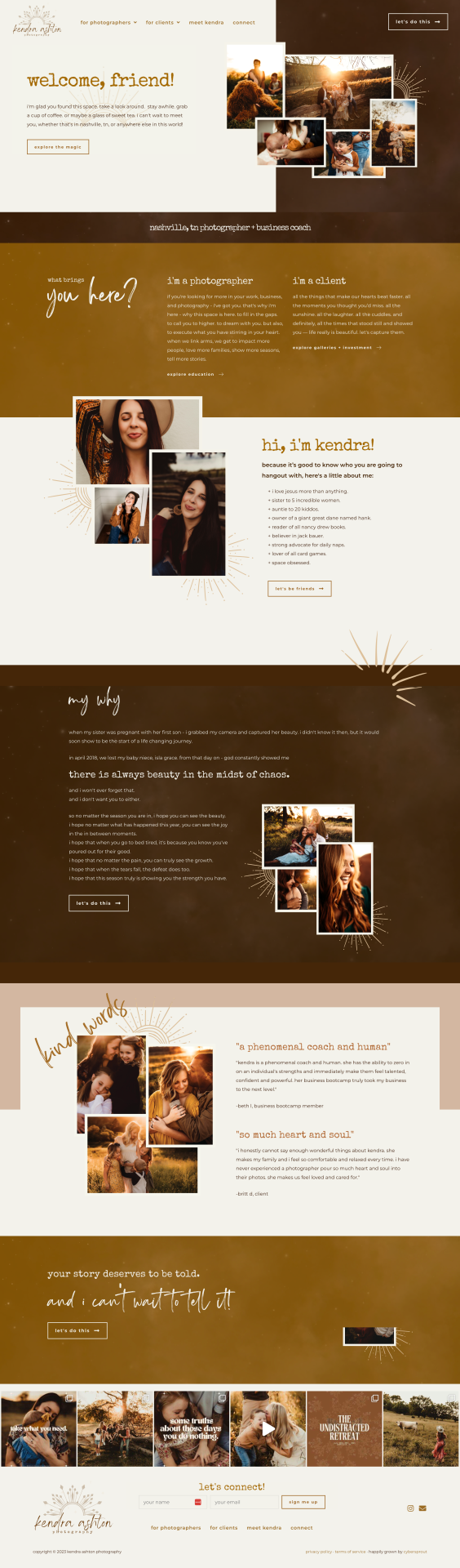 Web Design & Development project for Kendra Ashton Photography - CYBERsprout