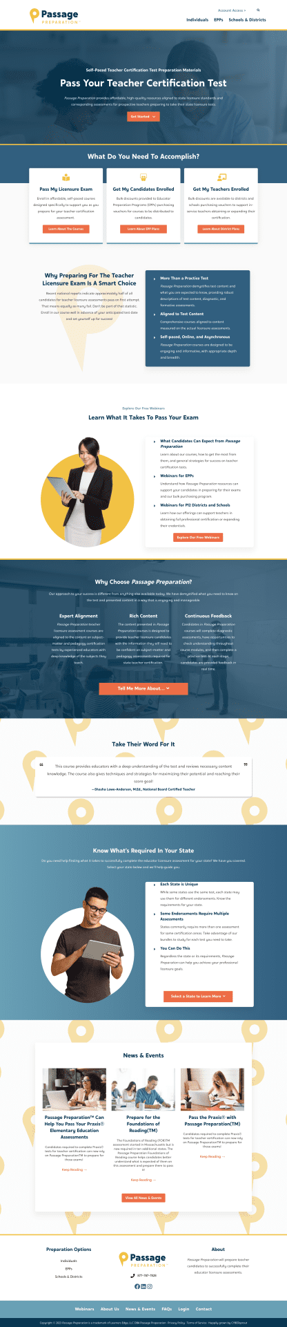 Web Design & Development project for Passage Preparation - CYBERsprout